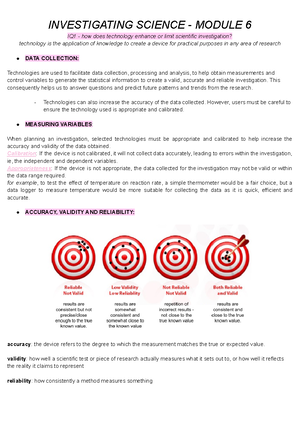 Investigating notes - Module 5: Scientific Investigations The ...