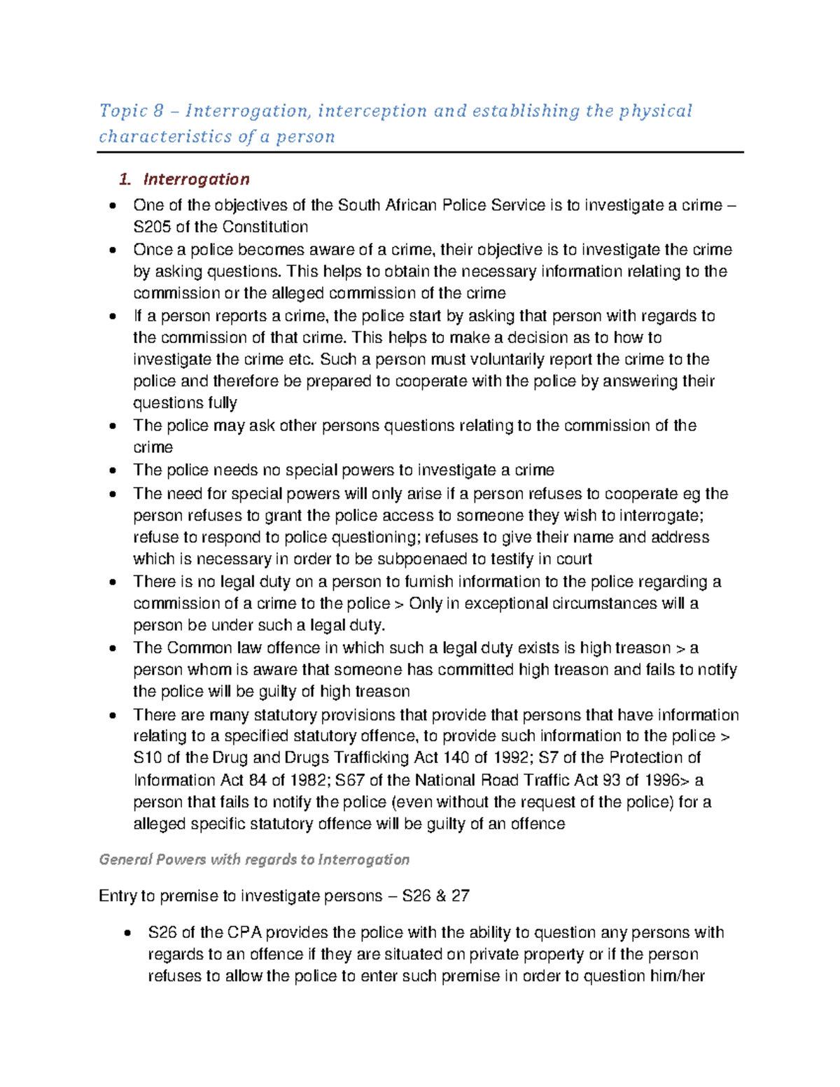 Topic 8 – Interrogation, interception and establishing the physical ...