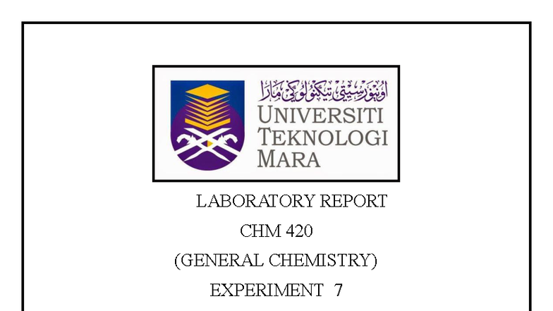 Laboratory Report CHM 420: Experiment 7 - Redox Titration Analysis ...