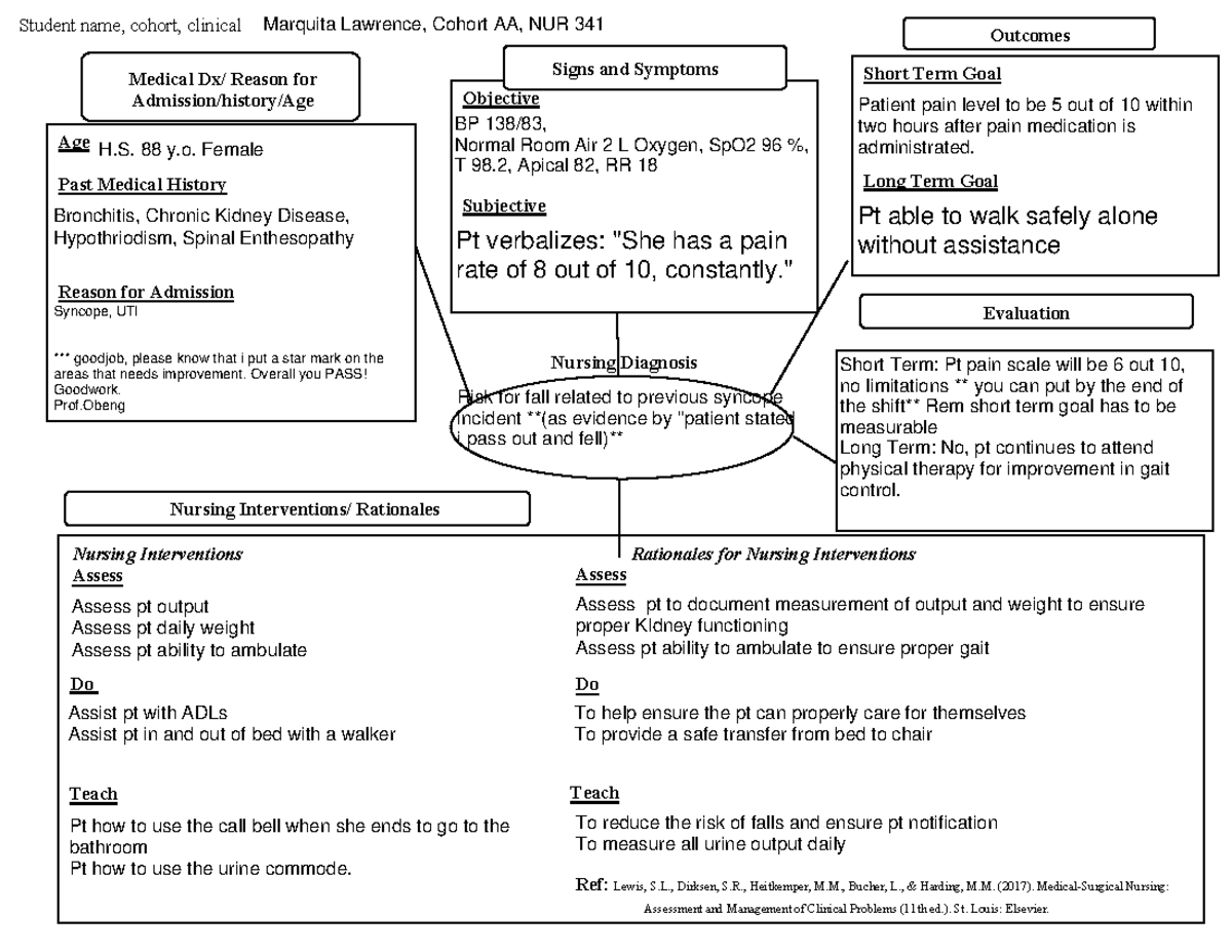 Nursing Diagnosis Concept Map - NUR 341 ML (Patient Assessment) - Studocu