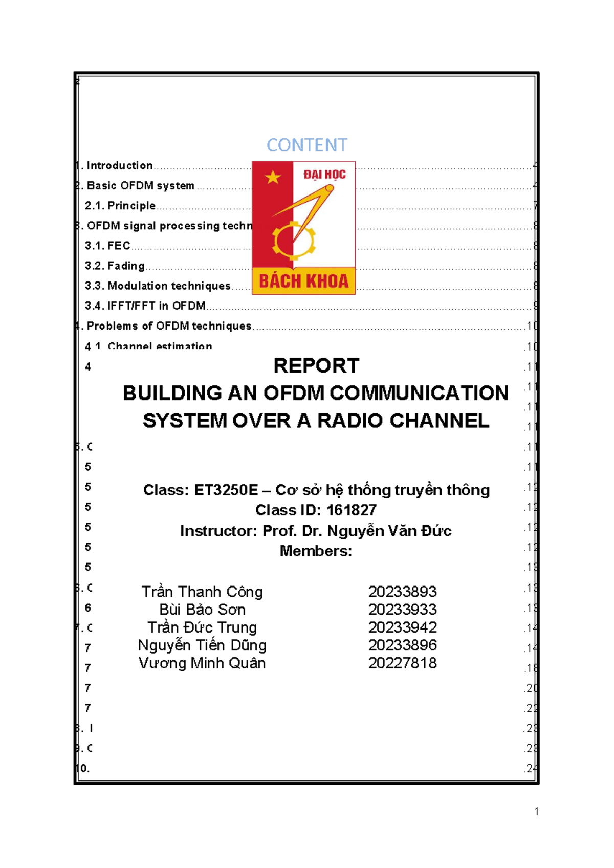 ET3250E Final Report on OFDM Communication Systems - Studocu