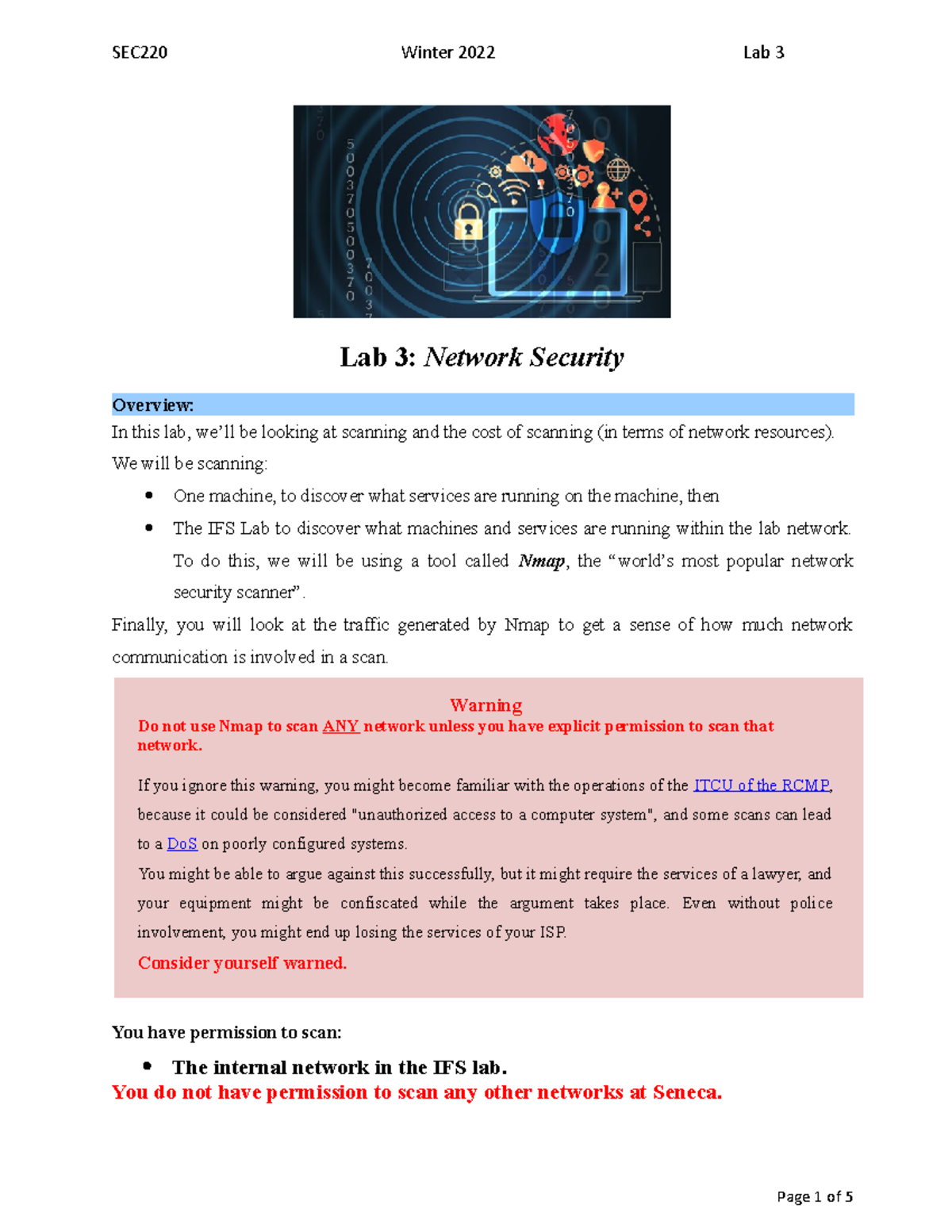 SEC220 Lab 3 Network Scanning Updated 10Feb2022 - Lab 3: Network ...
