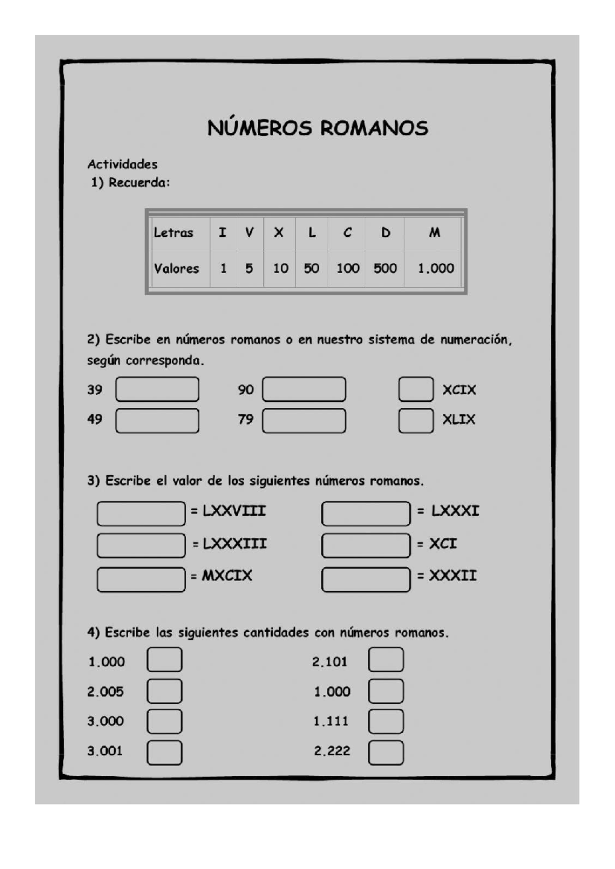 Numeros romanos: Guía práctica y ejercicios para aprender - Studocu