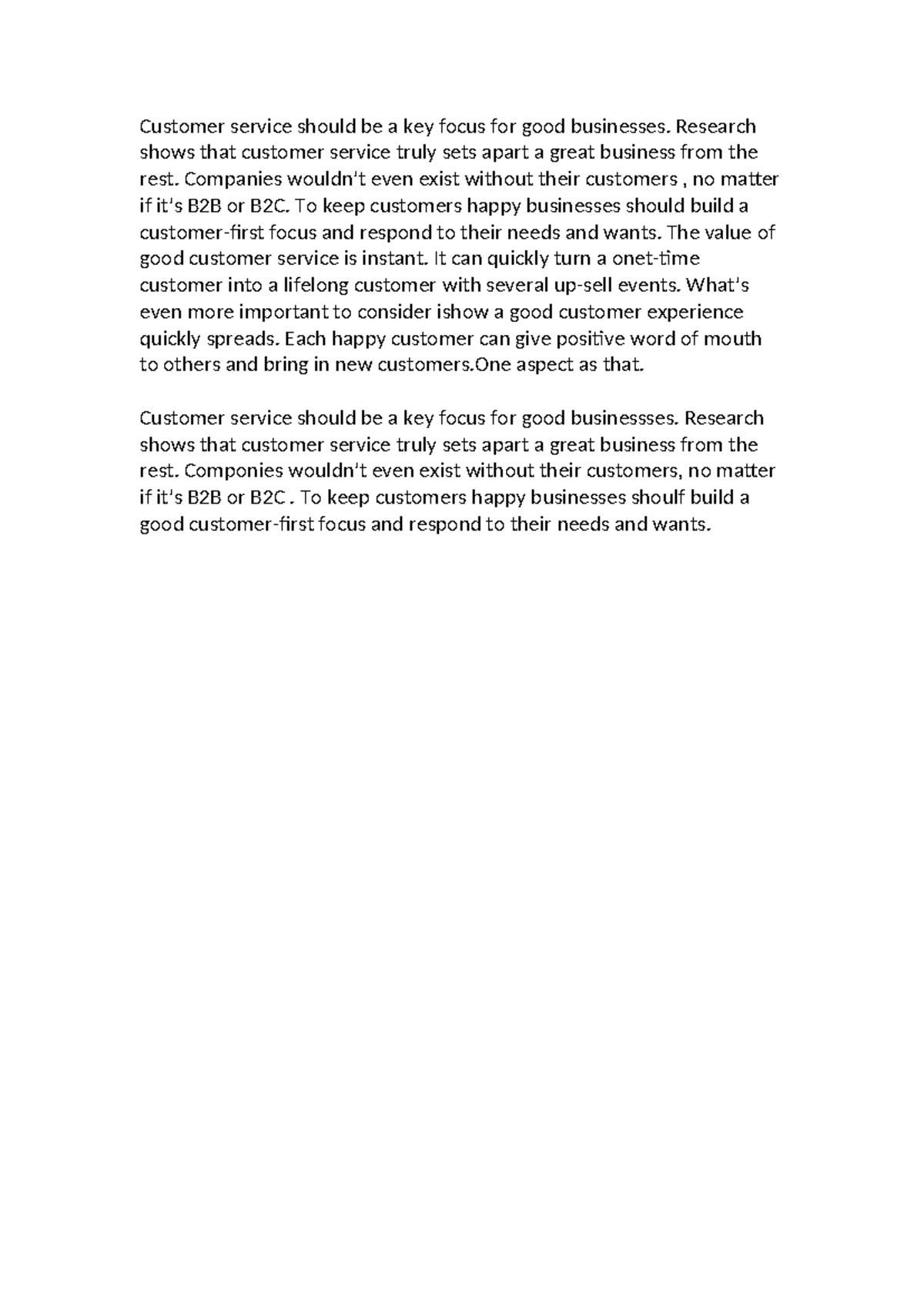 Customer Service Insights: Key Elements for Business Success - Studocu