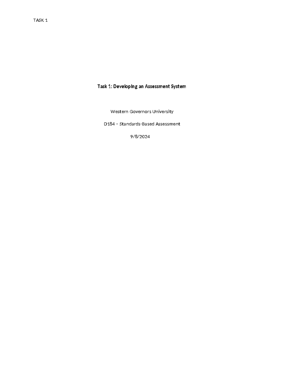 Developing an Assessment System - - Studocu
