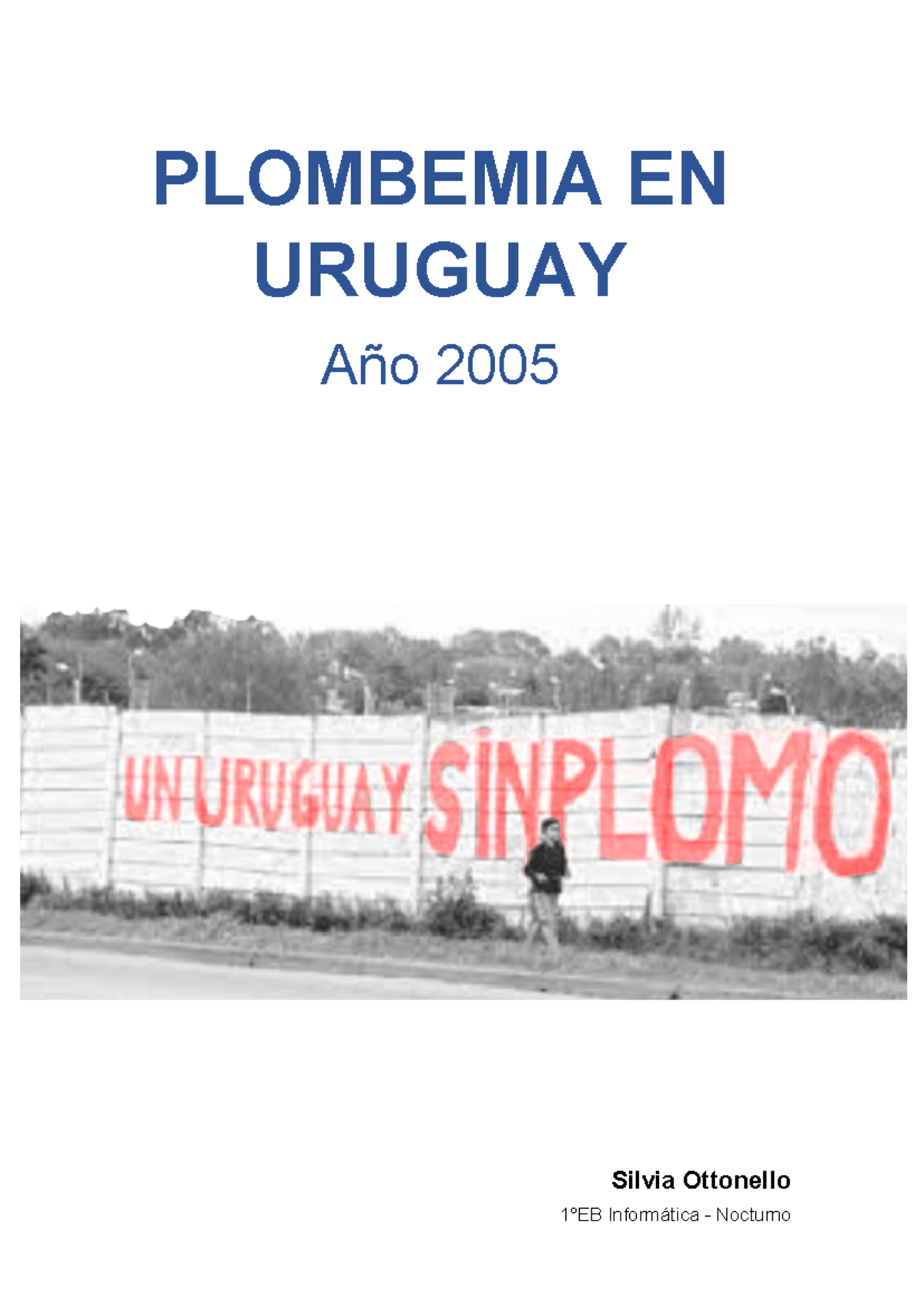 Informe sobre Plombemia en Uruguay - Datos de 2005 y Prevención - Studocu