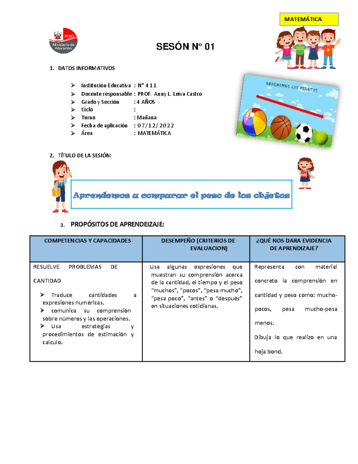 Procesos Didácticos DEL ÁREA DE Matemática - PROCESOS DID¡CTICOS DEL ...