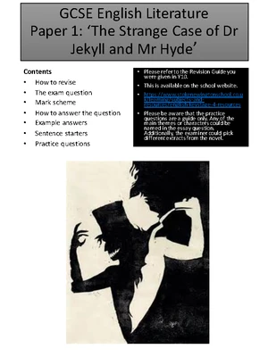 Jekyll HYDE revision pack Y11 - GCSE English Literature Paper 1: ‘The ...