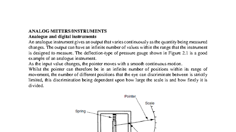 ANALOG Digital and Analog Instruments: Principles and Applications ...