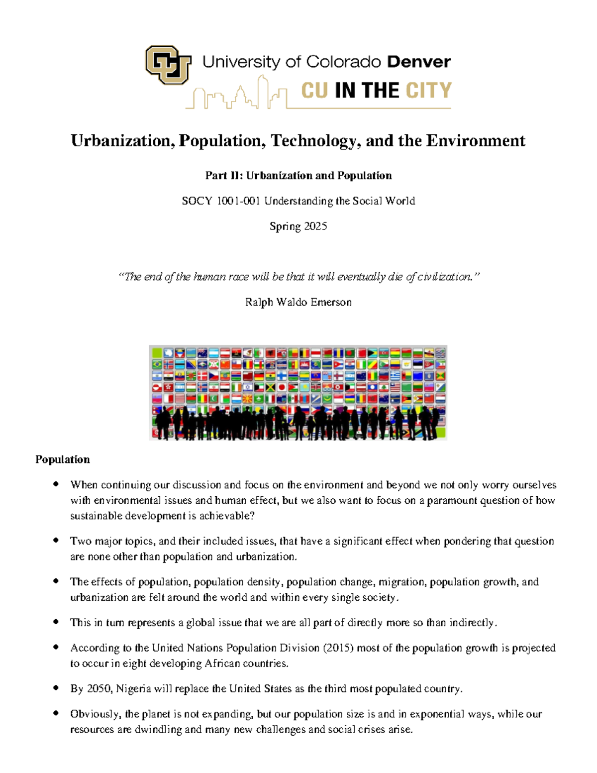 SOCY 3720 - Urbanization & Population: Challenges for Sustainable ...