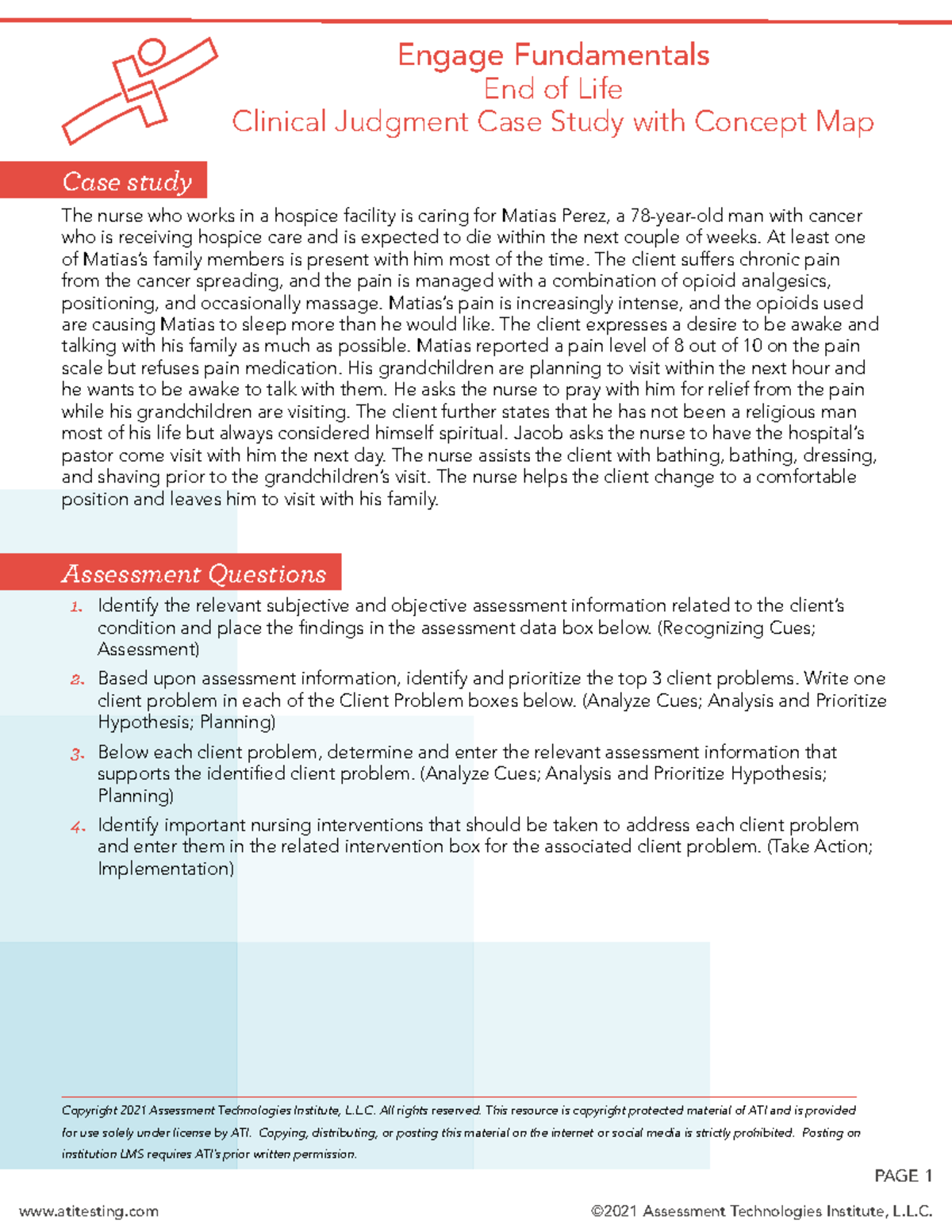 EOL Clinical Judgment Case Study & Concept Map - Engage Fundamentals ...
