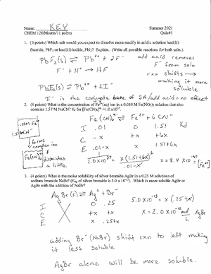 Chem 2 final exam study guide - Chem II Final Exam Study Guide Lecture ...