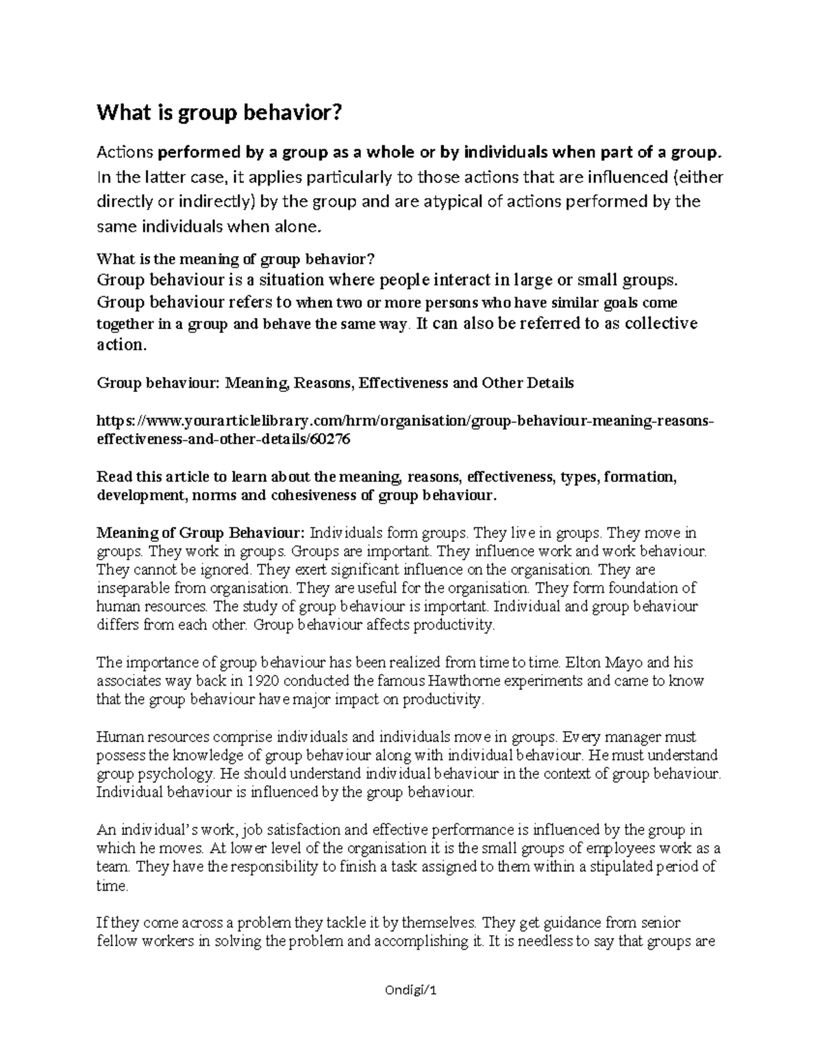 Understanding Group Behavior: Key Concepts and Implications - MASTERS ...