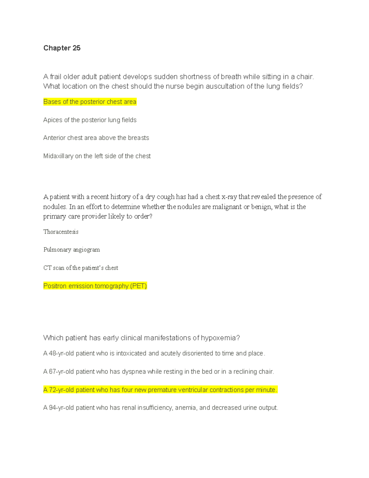 Evolve Caring for Adults Exam 3 Study Guide and Review Notes - Studocu