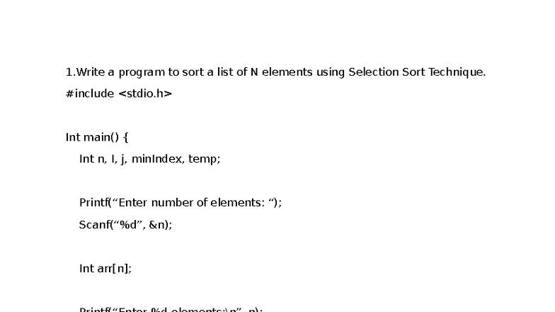 Algorithm Lab: Sorting and Optimization Techniques (CS101) - Studocu