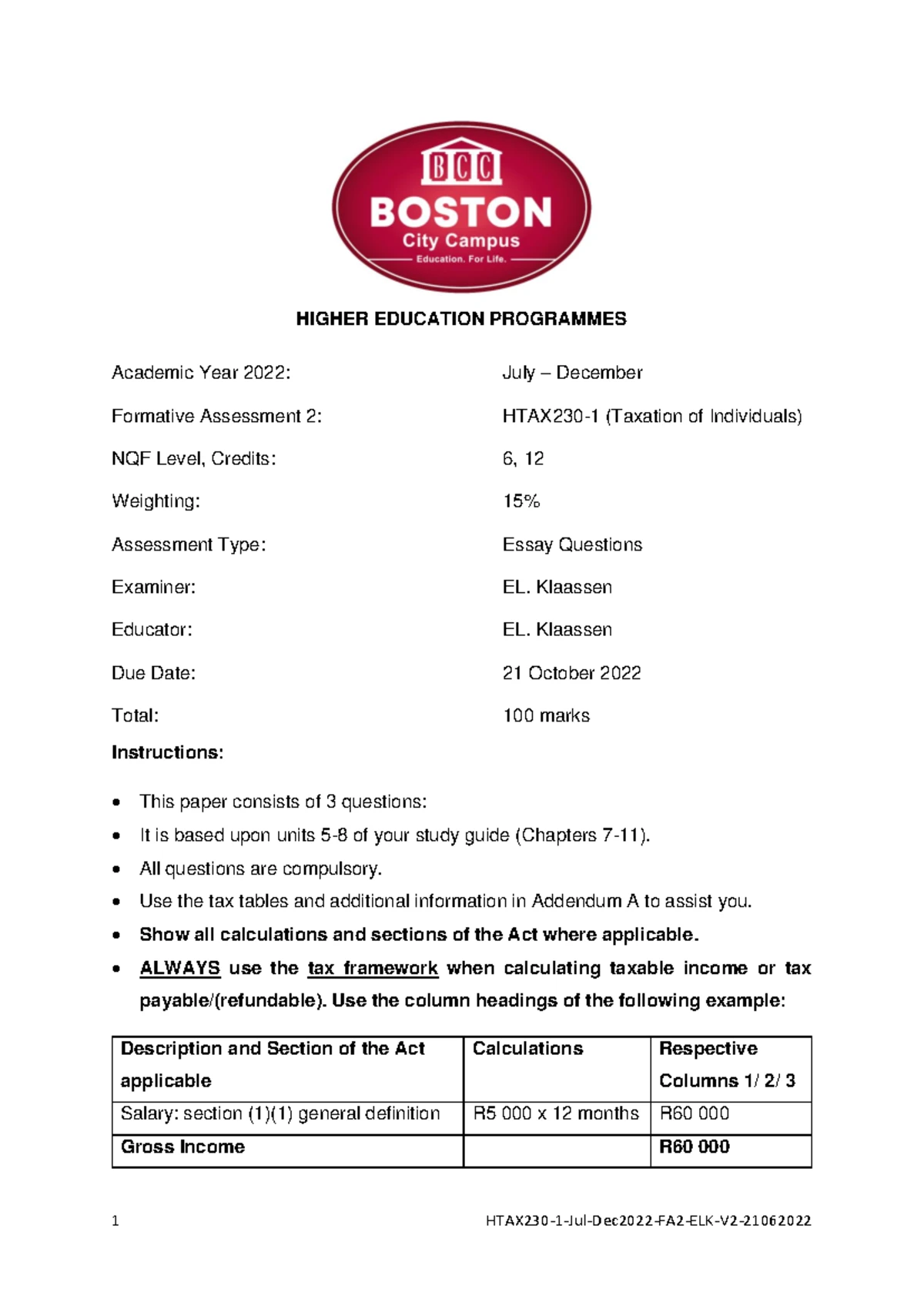 Final Guide to Completing Your Individual Income Tax Return (ITR12 ...