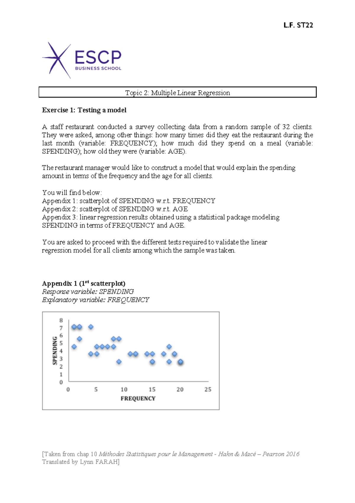Exercises topic 2 - Advanced statisitcal methods multiple regression ...