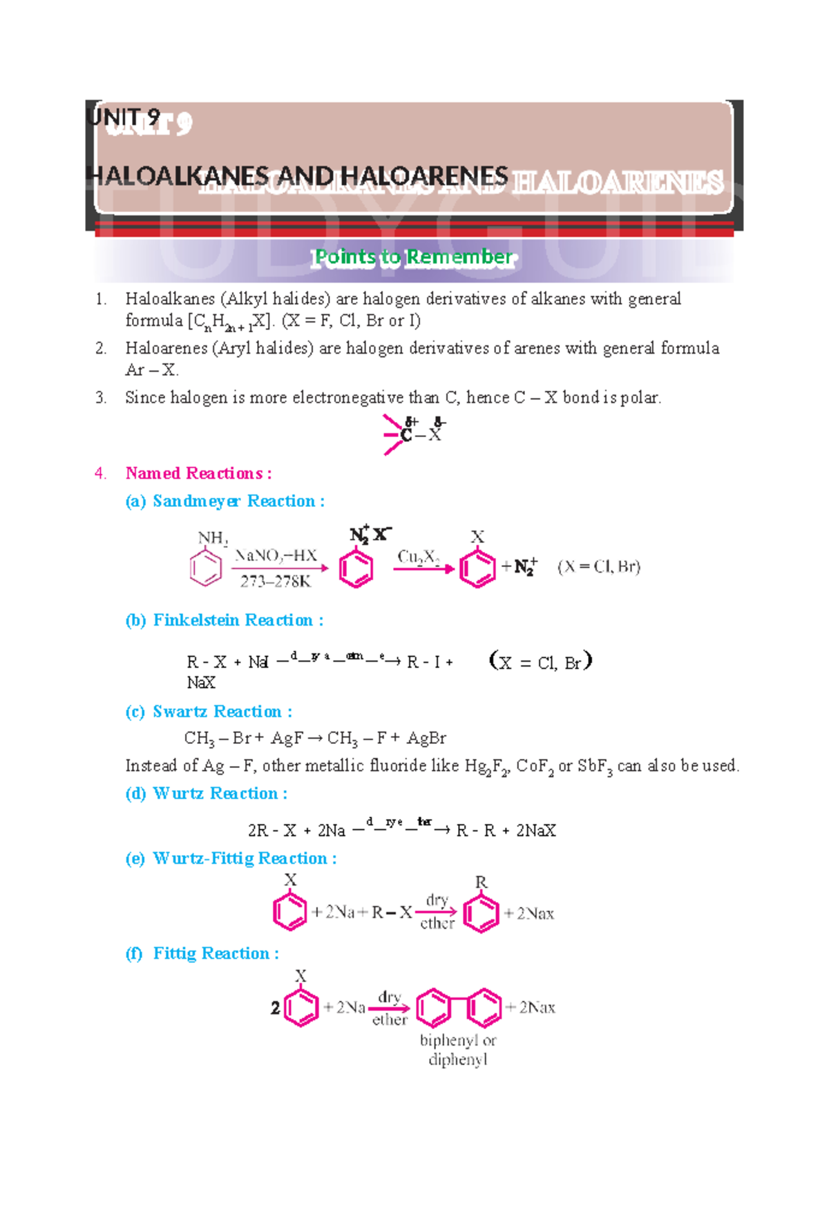 Haloalkanes and Haloarenes: Class 12 Chemistry Study Guide (Chapter 9 ...