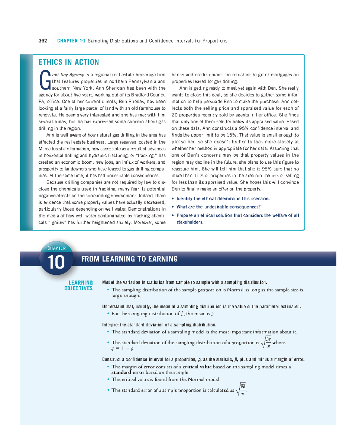 H10 - CHAPTER 10: Sampling Distributions & Confidence Intervals for Proportions - Studeersnel