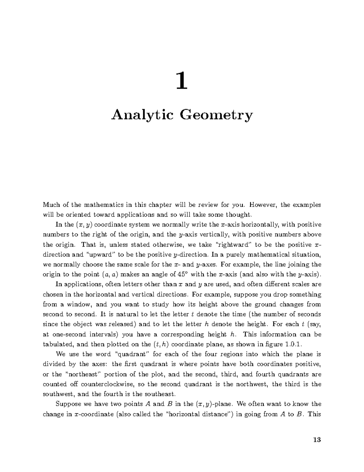 Calculus 01: Lecture Notes on Analytic Geometry Concepts - Studocu
