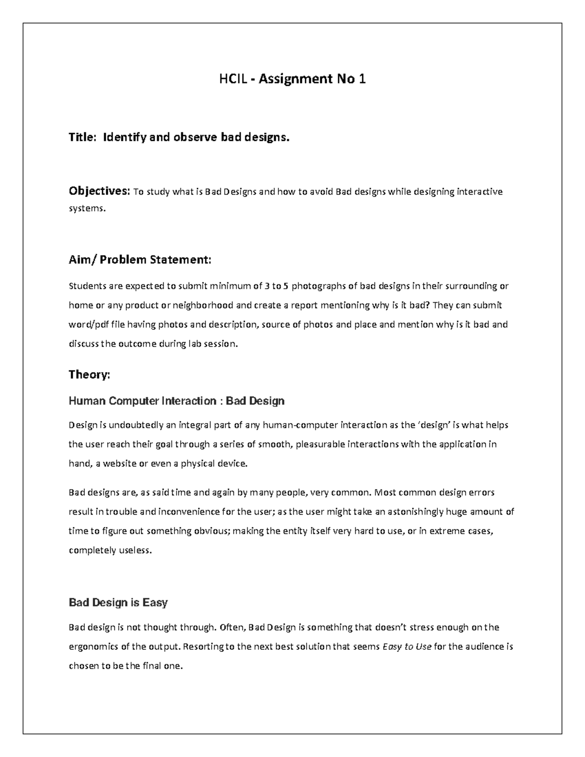 HCIL Assignment 1: Exploring Bad Design in Human-Computer Interaction ...