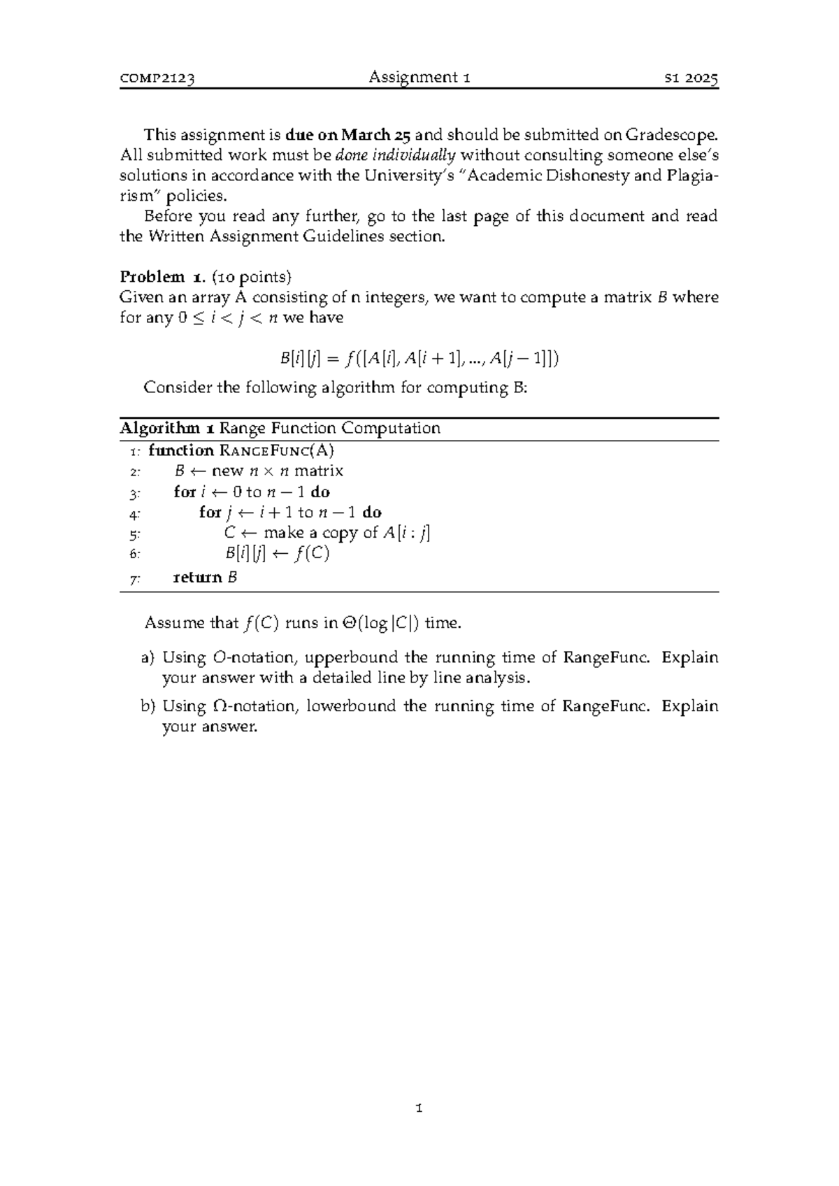 comp2123 Assignment 1: Range Function & Augmented Queue Design S1 2025 ...