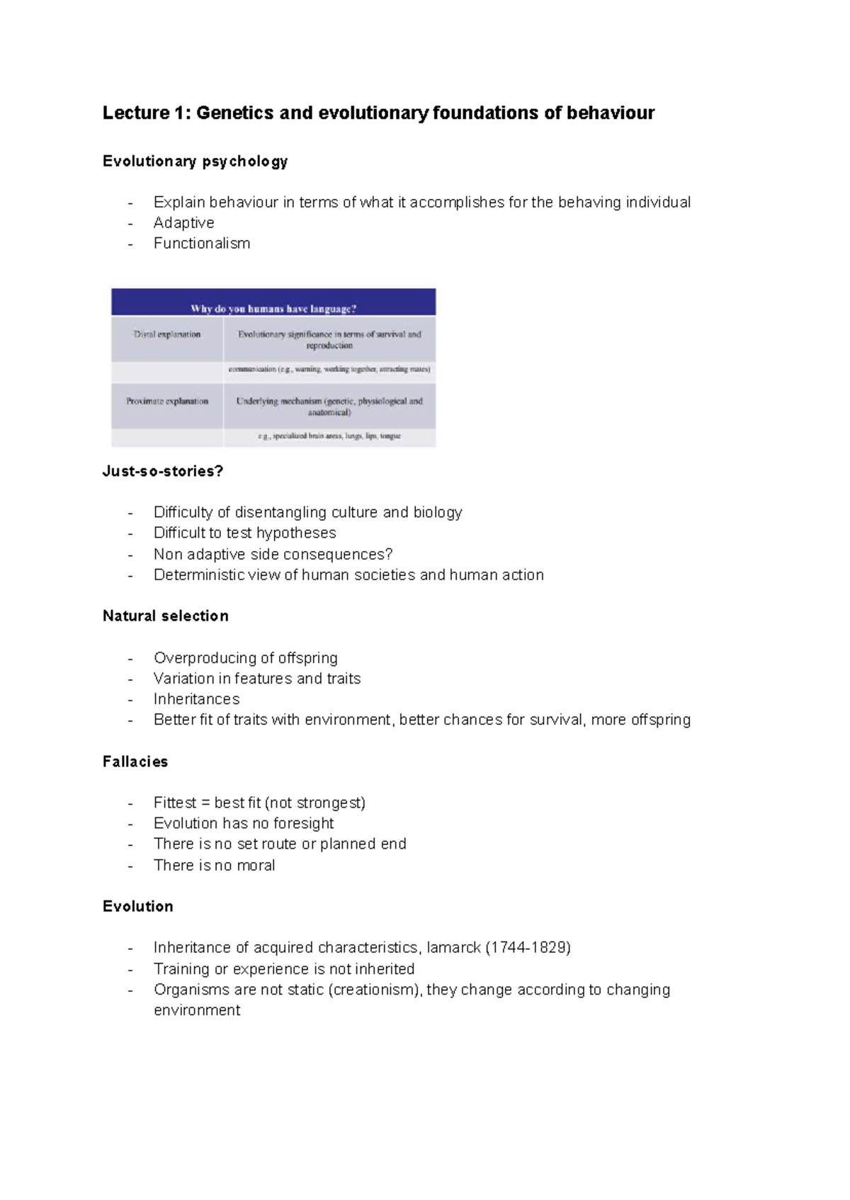 Determinants of Human Behavior: Lecture Summary for PSY 101 - Studeersnel