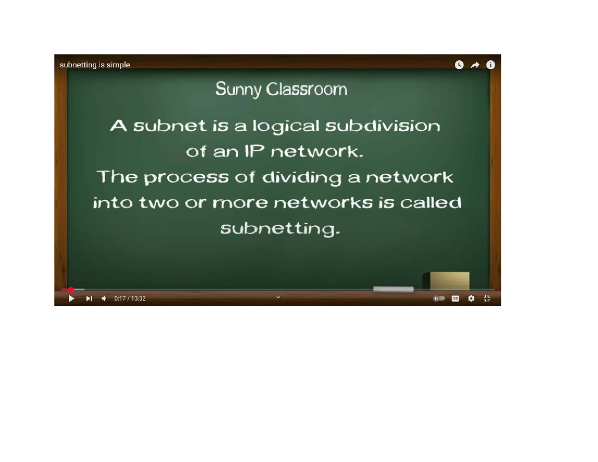 Subnetting Simplified: Notes from CC Sunny Classroom - Studocu