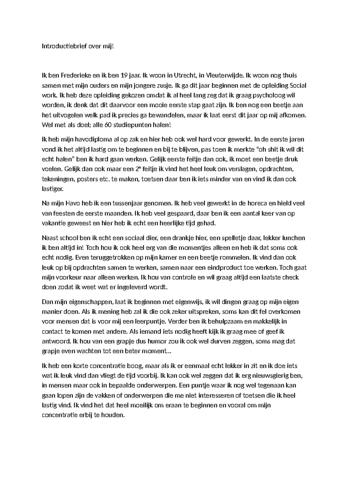 Introductieopdracht: Mijn Persoonlijke Reis naar Social Work - Studeersnel