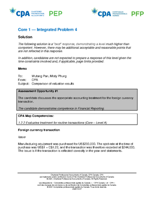 CO1-2401E-PC02 - Solution to CORE 1 Practice Case Week 2 - © Chartered ...