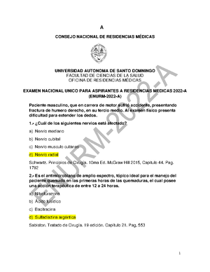 Enurm 2020 - Examen unico de residencia medica - CONSEJO NACIONAL DE ...