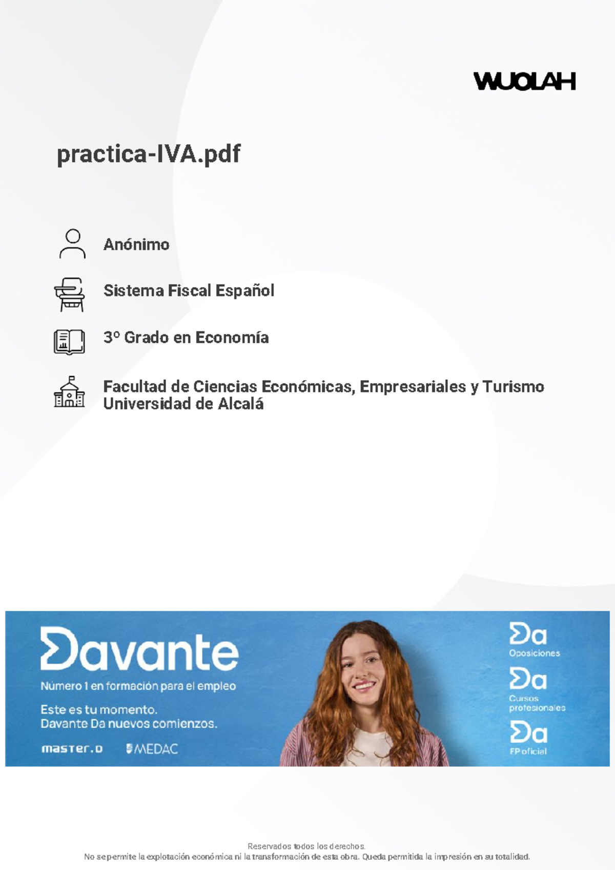 Práctica de IVA: Regularización y Cálculos en el Sistema Fiscal Español 3º Grado - Studocu
