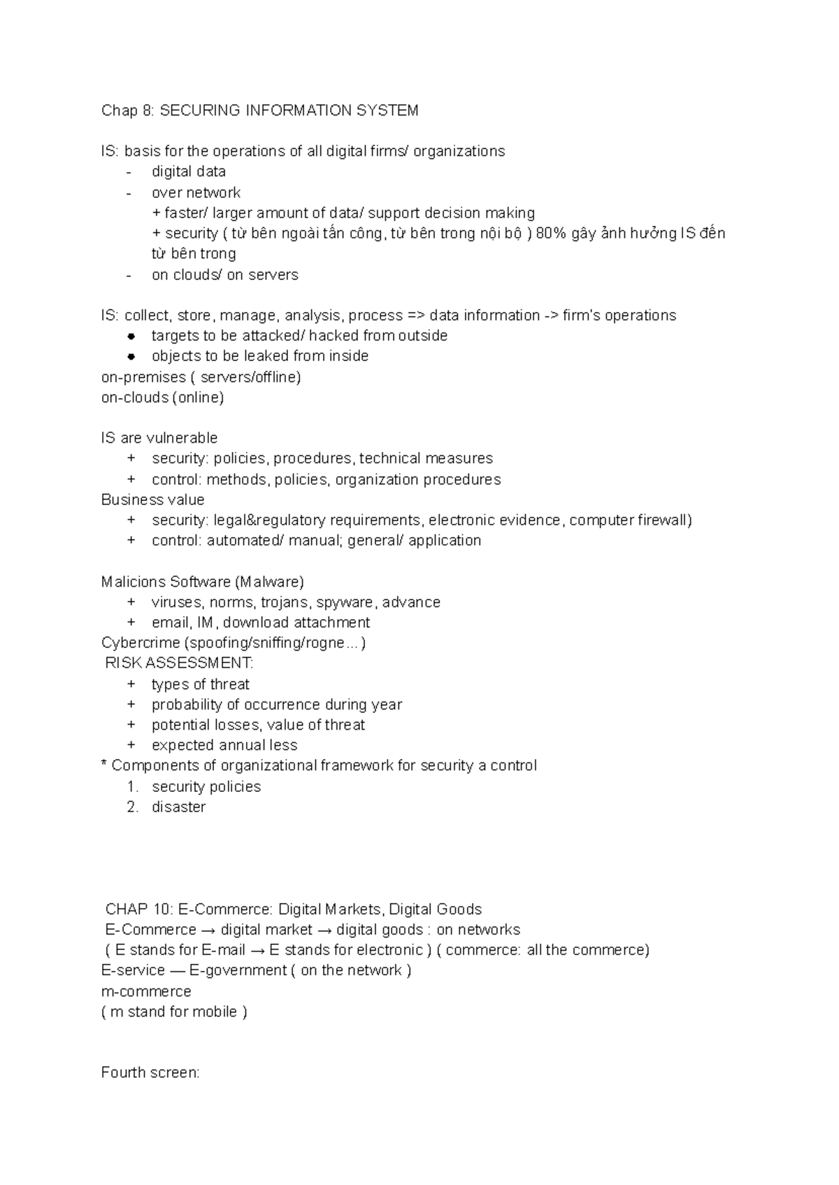 MIS Final Exam: Securing Information Systems & Digital Markets Overview ...