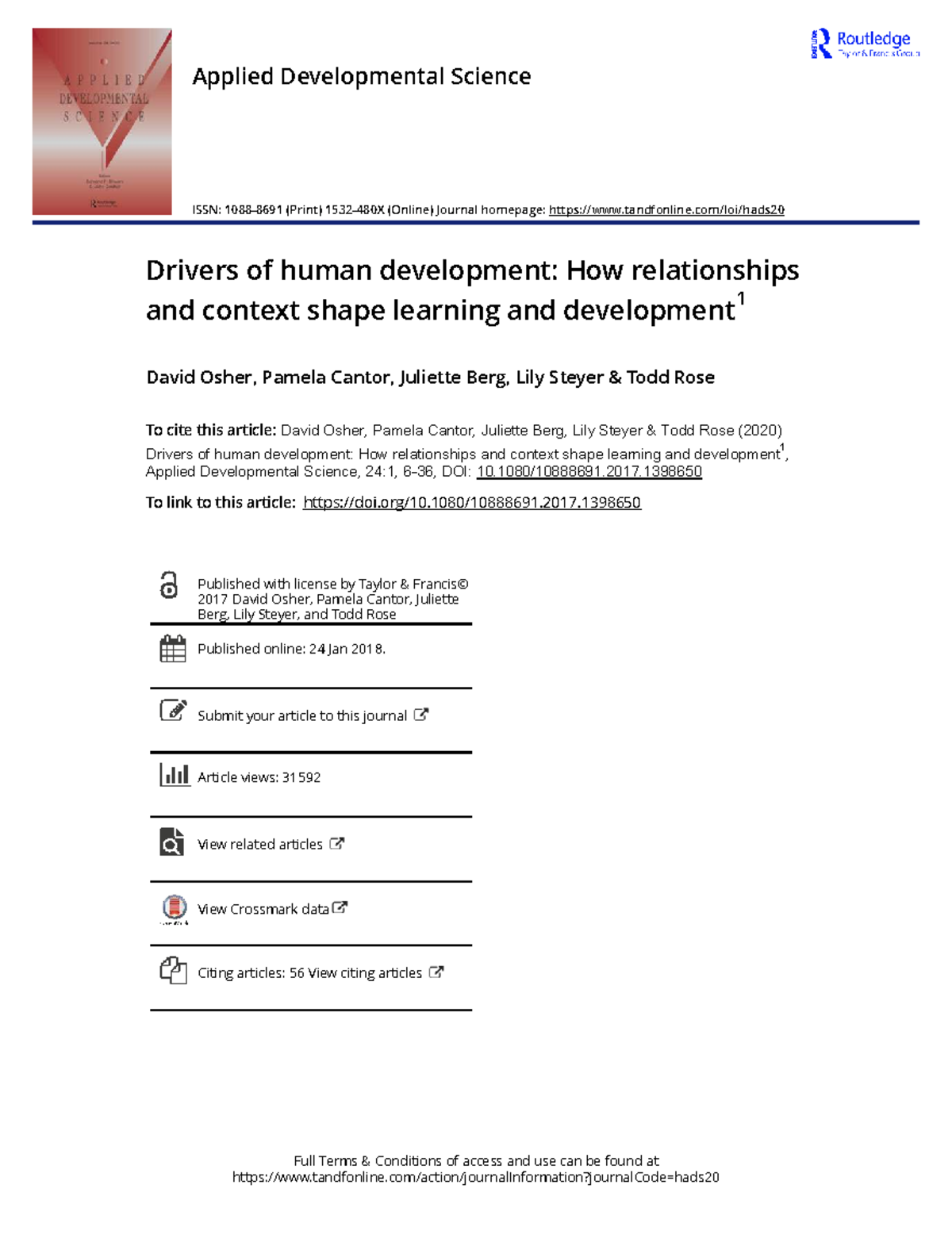 Drivers of Human Development: Relationships & Context in Learning - Studocu