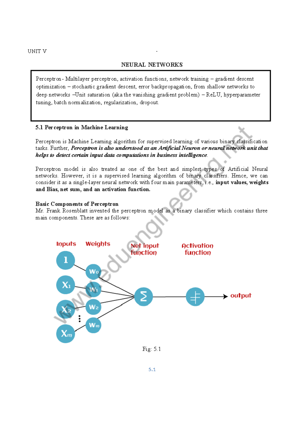 **AIML UNIT 5 Neural Networks Lecture Notes** - Studocu