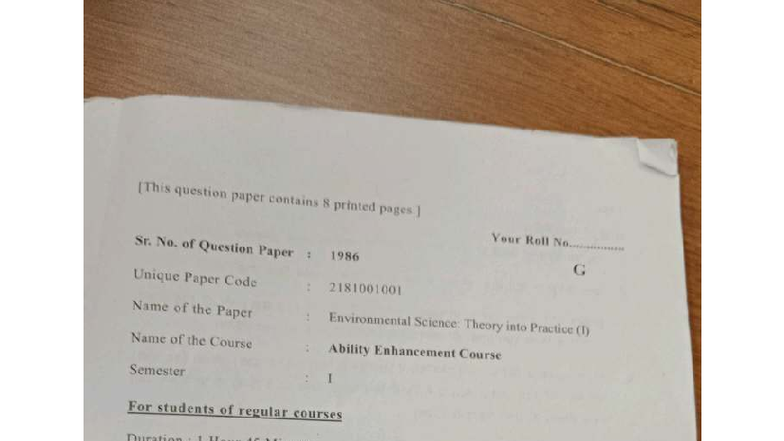 EVS Question Paper: Environmental Science Theory & Practice (2181001001 ...