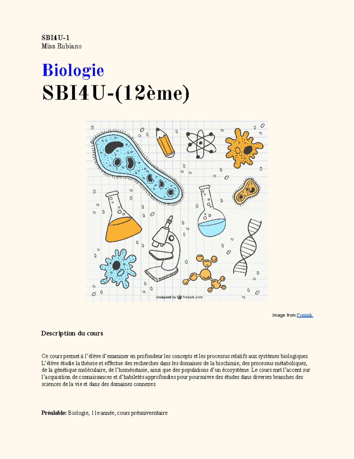 SBI4U - Notes de biologie 12ème: Concepts et Processus Biologiques ...