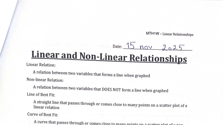 MTH1W Unit 3 Activity 5: Linear Relationships and Best Fit Lines - Studocu