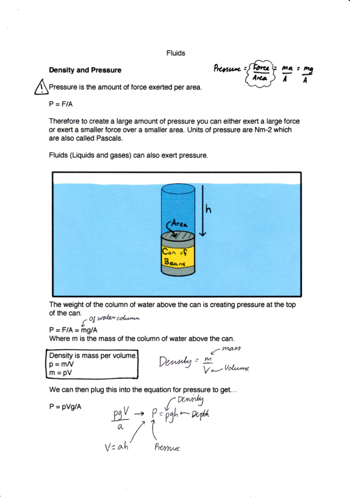Fluids - Concepts of Density, Pressure, and Buoyancy (Final Exam) - Studocu