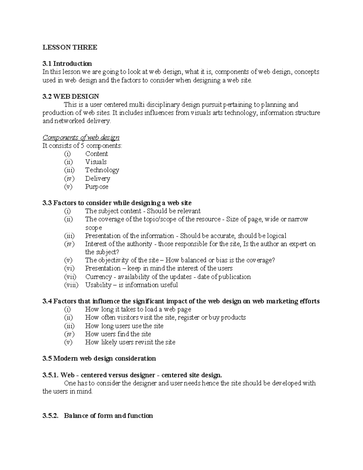 Lesson 3: Understanding Web Design Concepts and Components - Studocu