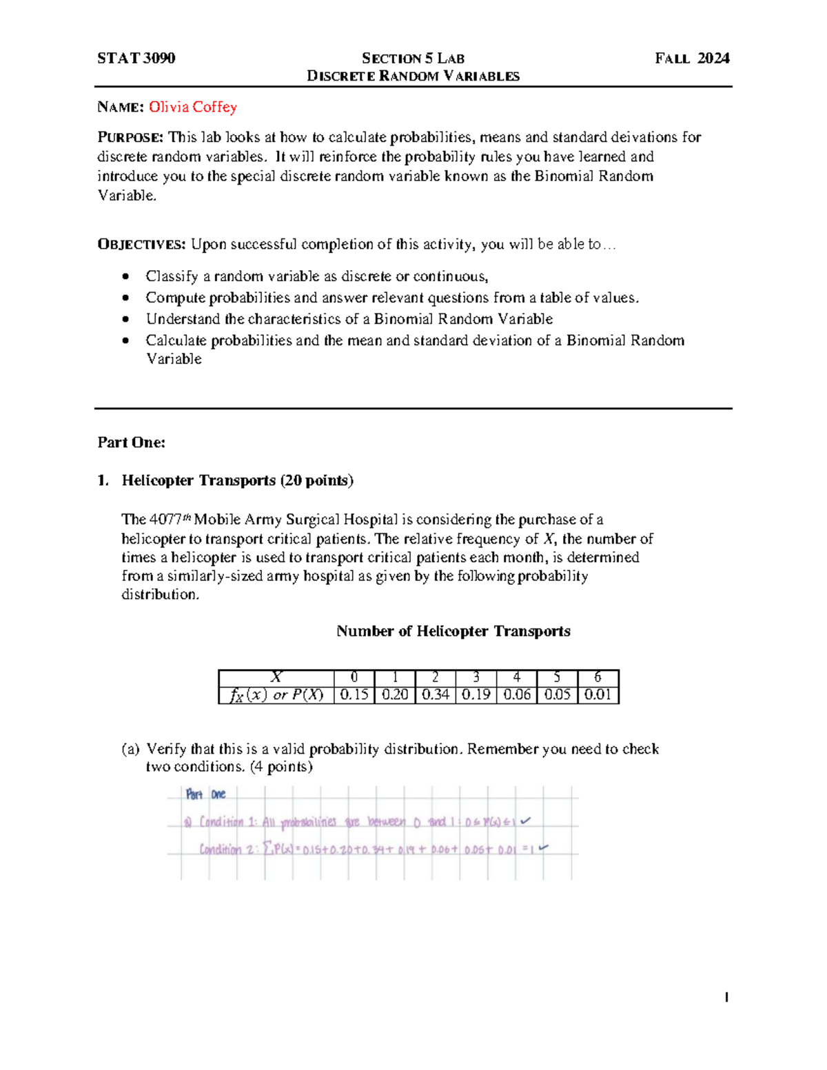 Section 5 Lab - Spring 25: Discrete Random Variables Analysis - Studocu