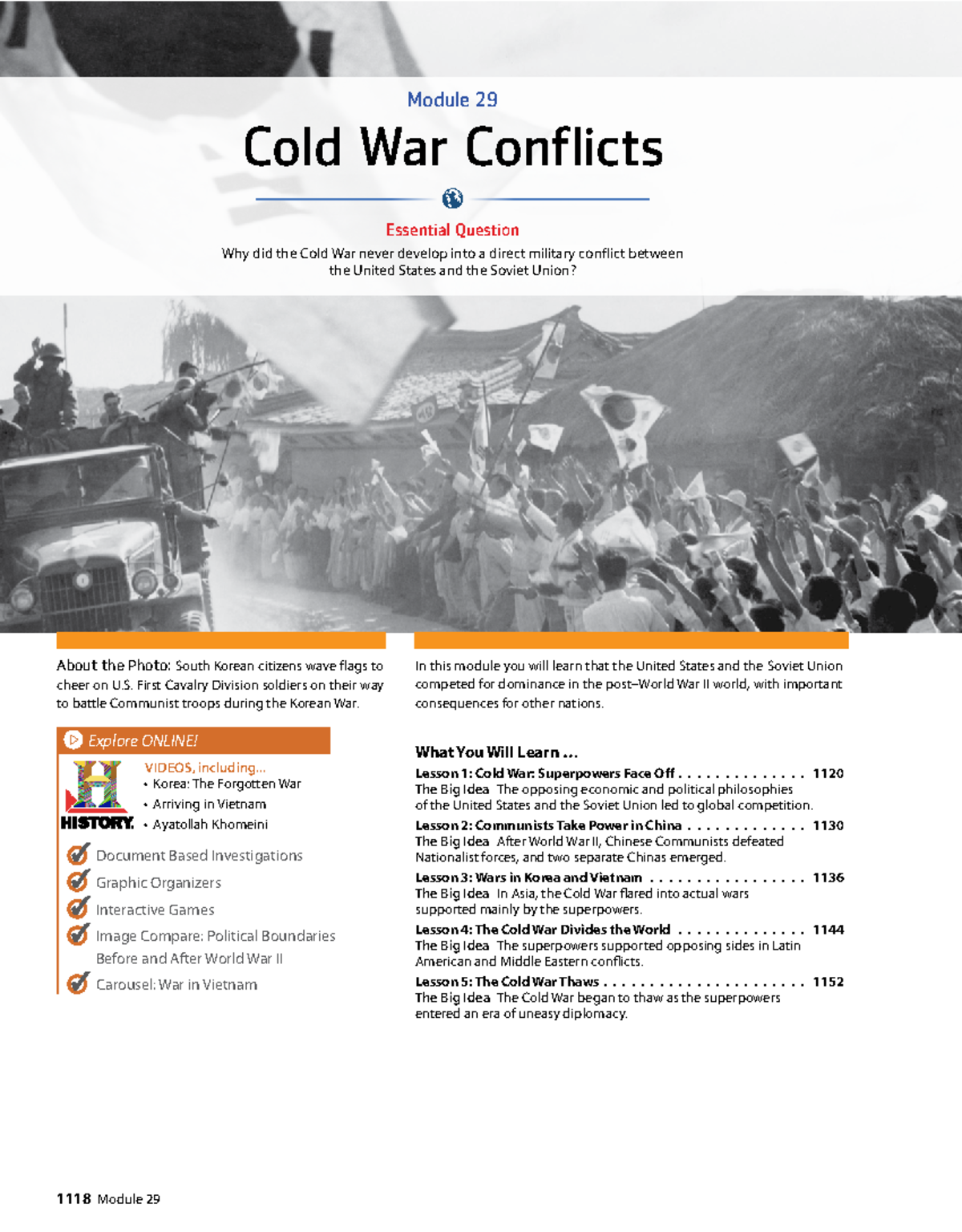 Cold War Textbook pages - Module 29 Cold War Conflicts Essential ...