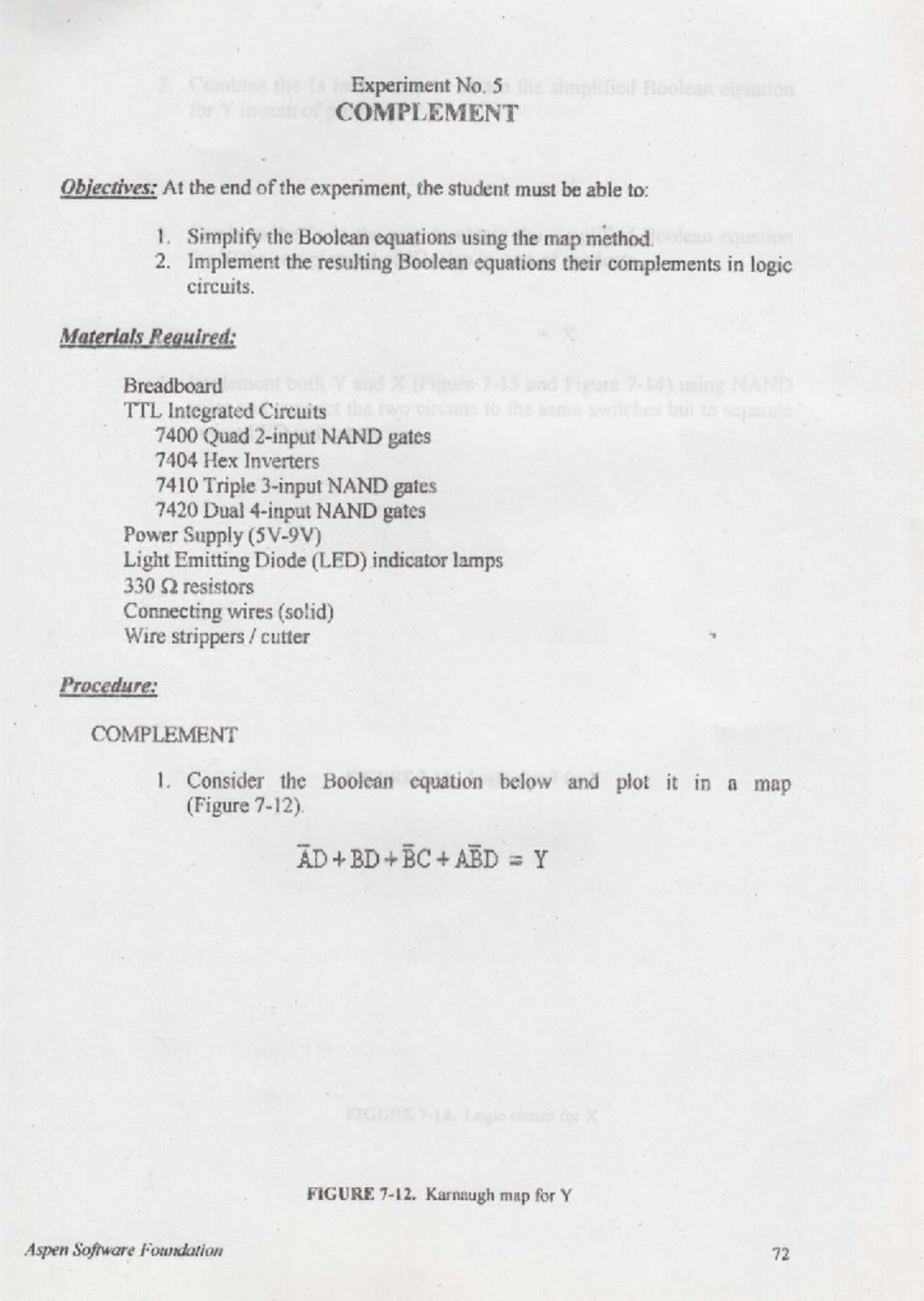 Experiment No. 5: Complement and Simplification of Boolean Equations - Studocu
