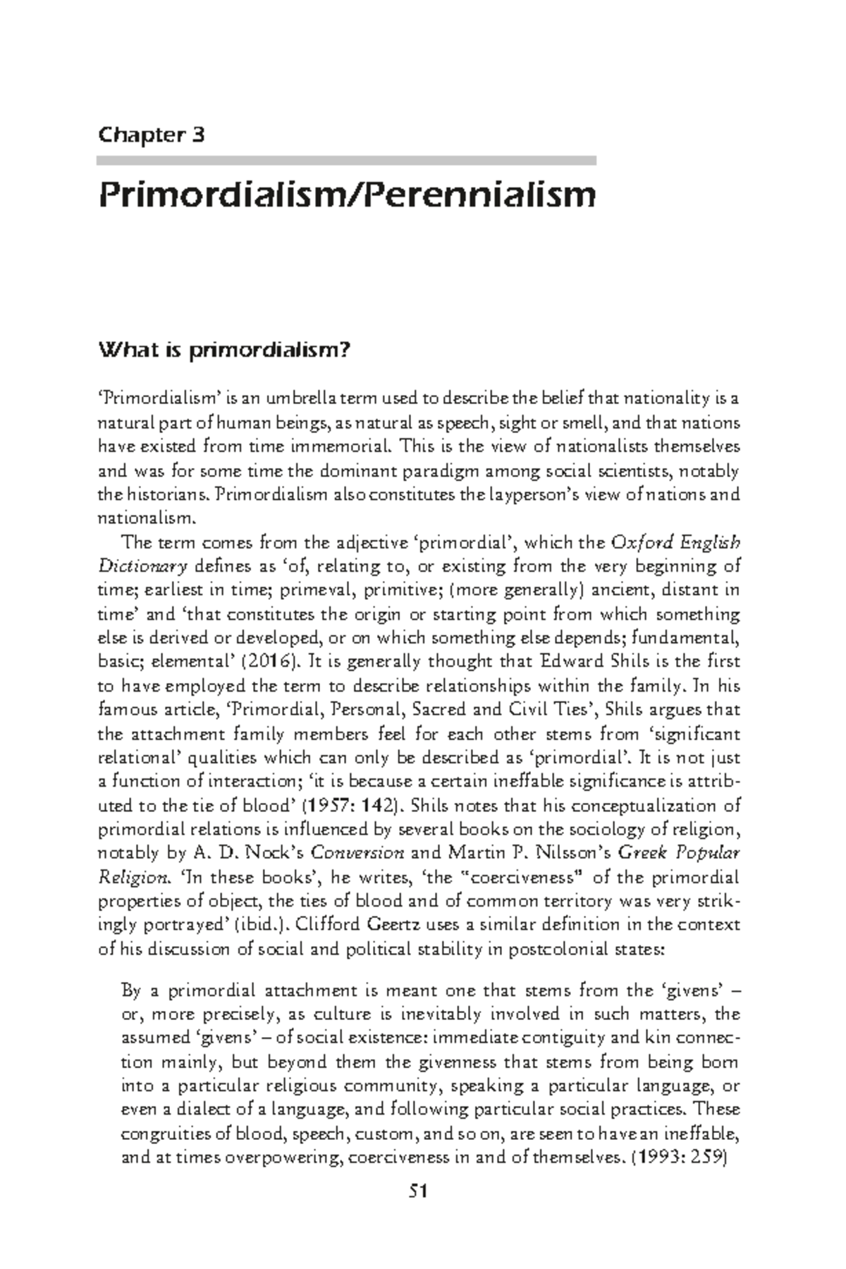 Chapter 3: Understanding Primordialism in Nationalism Theories - Studocu