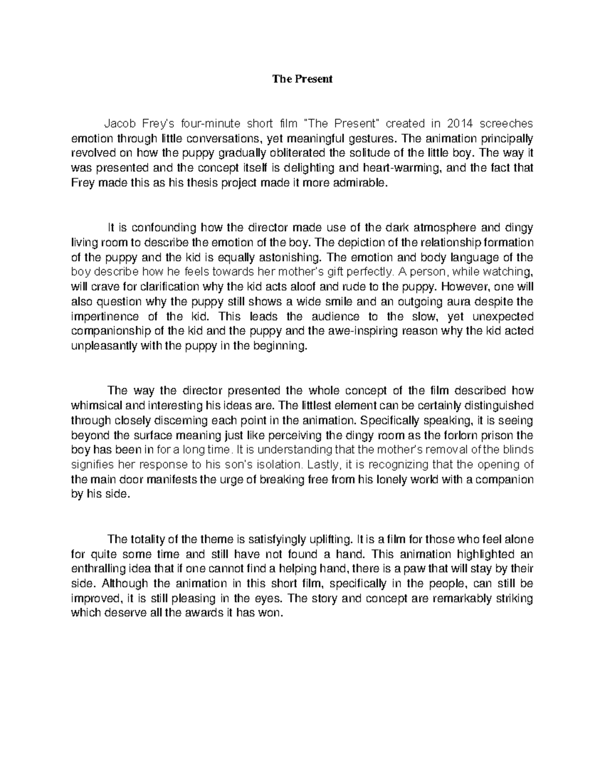 Analyzing "The Present: A Critique of Jacob Frey's EAPP Animated Short ...