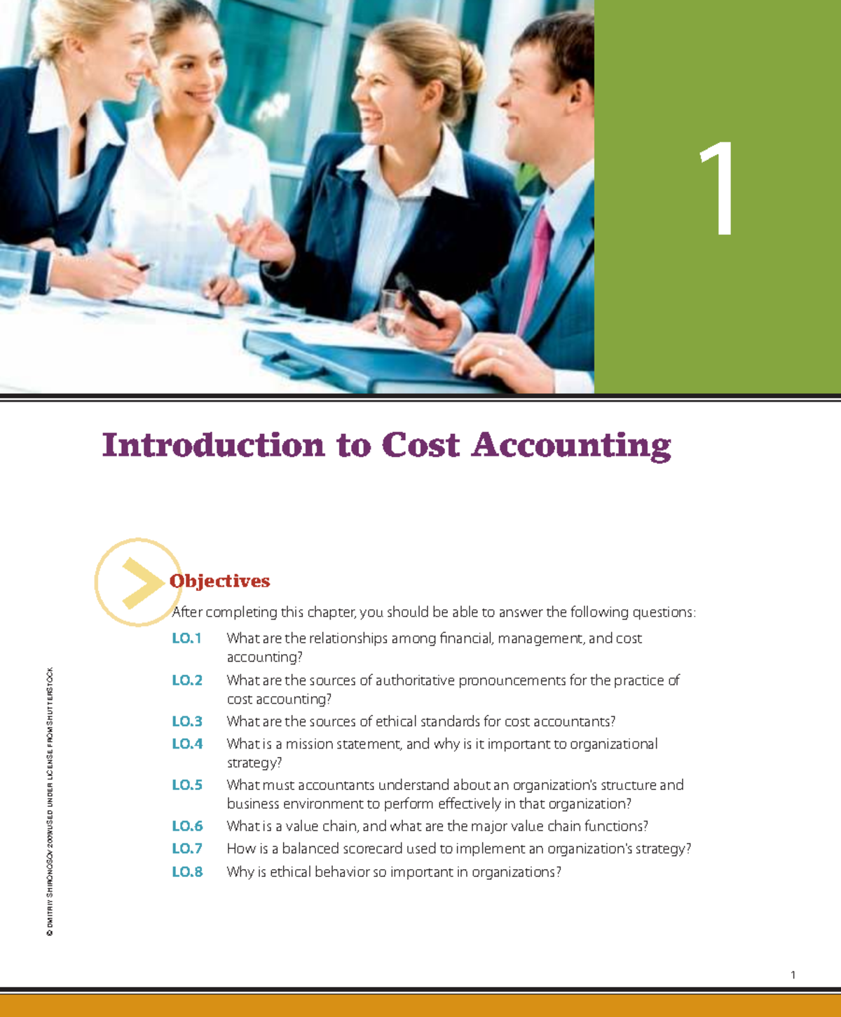 Chapter 1: Introduction to Cost Accounting (DMITRIY SHIRONOSOV) - Studocu