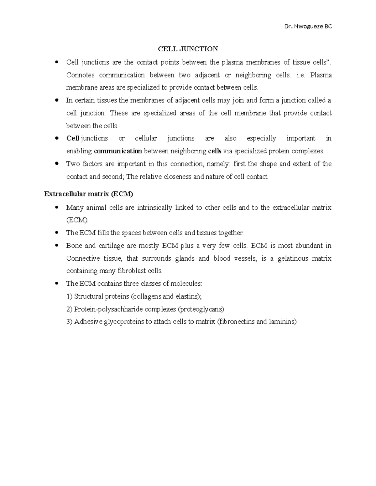 Cell junctions - Cell junction - CELL JUNCTION Cell junctions are the ...