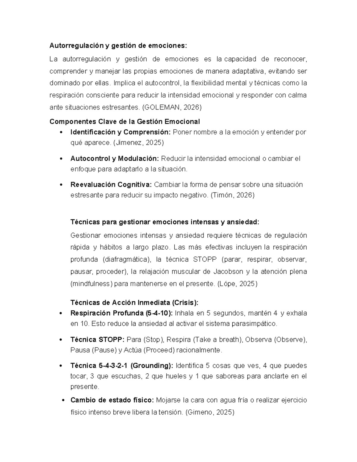 Autorregulación y Gestión de Emociones: Estrategias y Técnicas (GOLEMAN ...