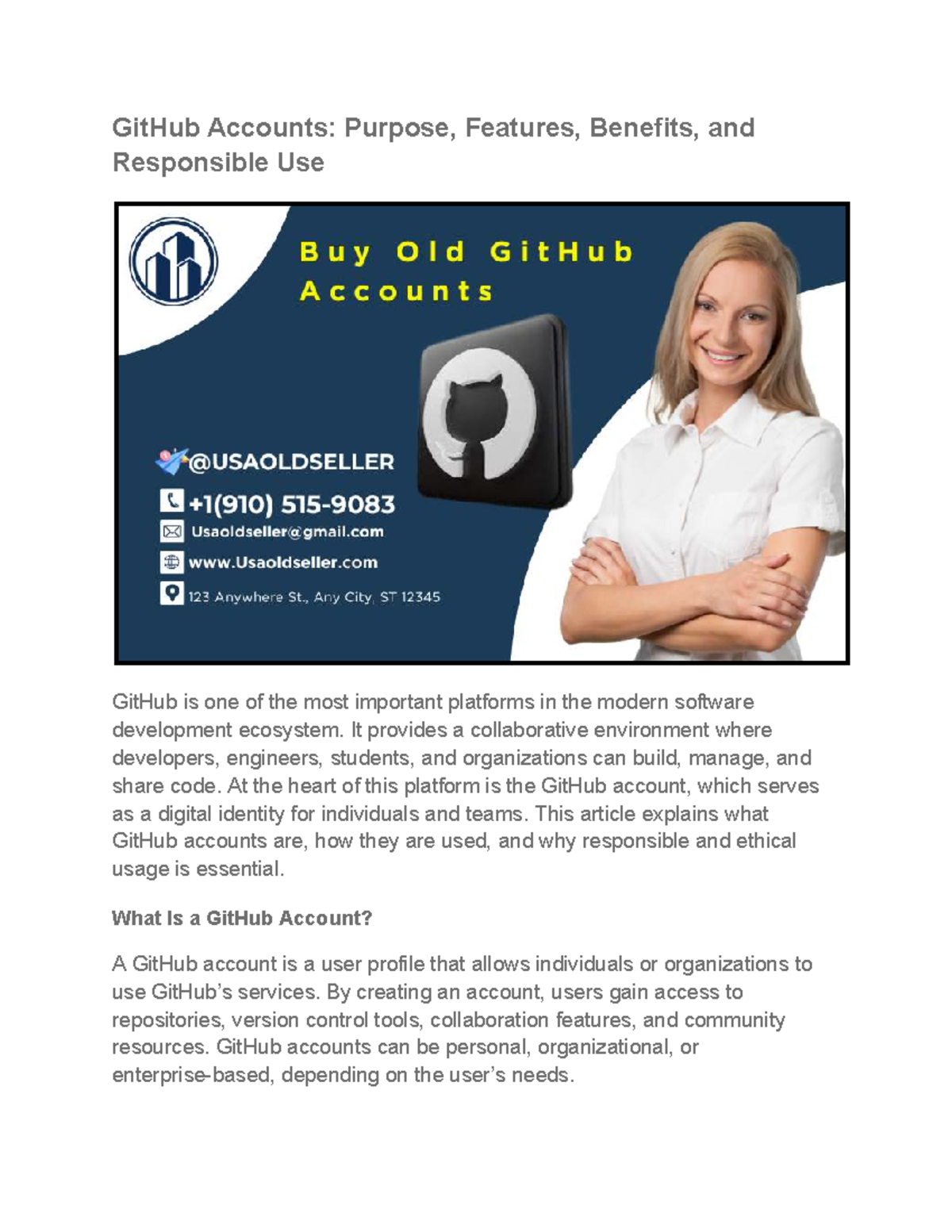 GitHub Accounts: Purpose, Features, Benefits & Responsible Use - Studocu