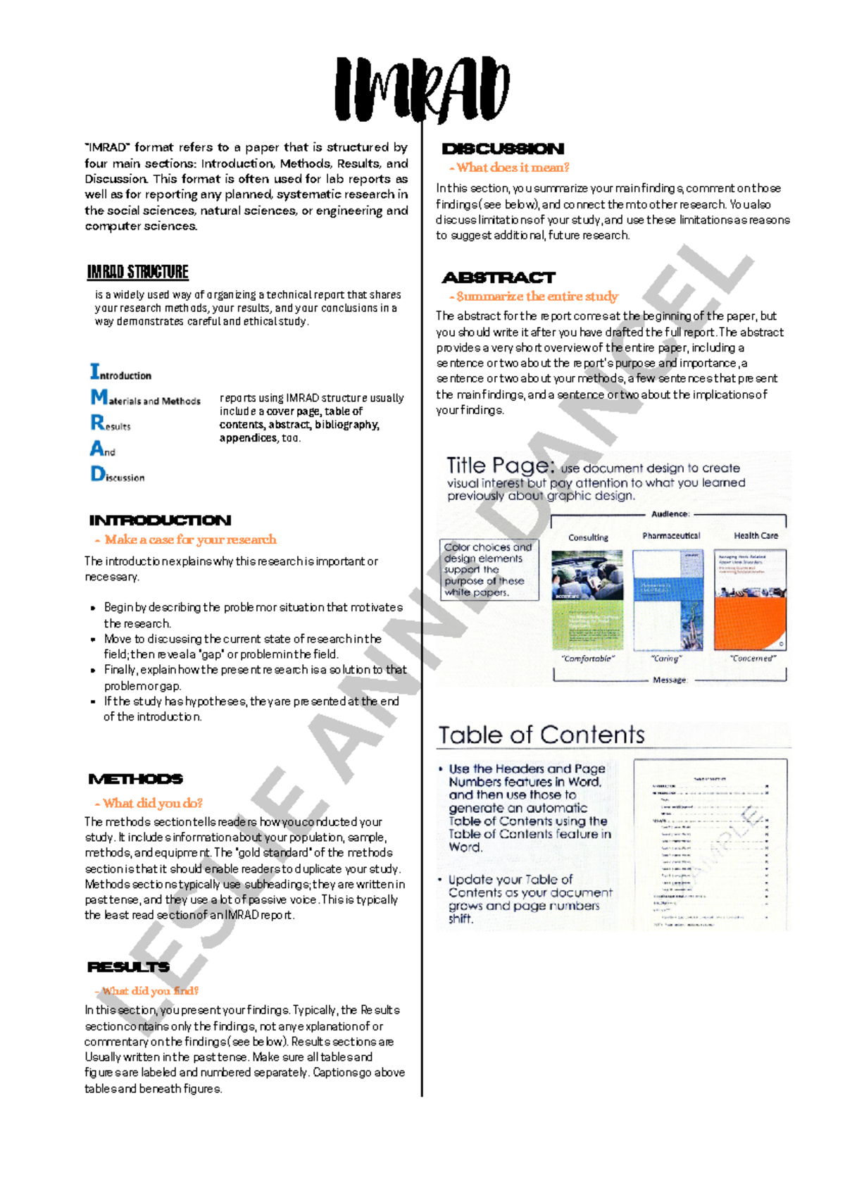 Practical Research 1 Reviewer - IMRAD ####### "IMRAD" format refers to ...